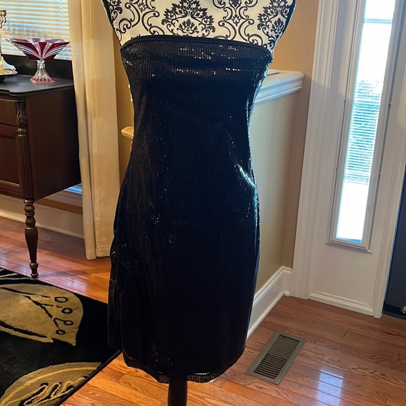 Dresses | The Limited Strapless Black Sequin Dress | Poshmark